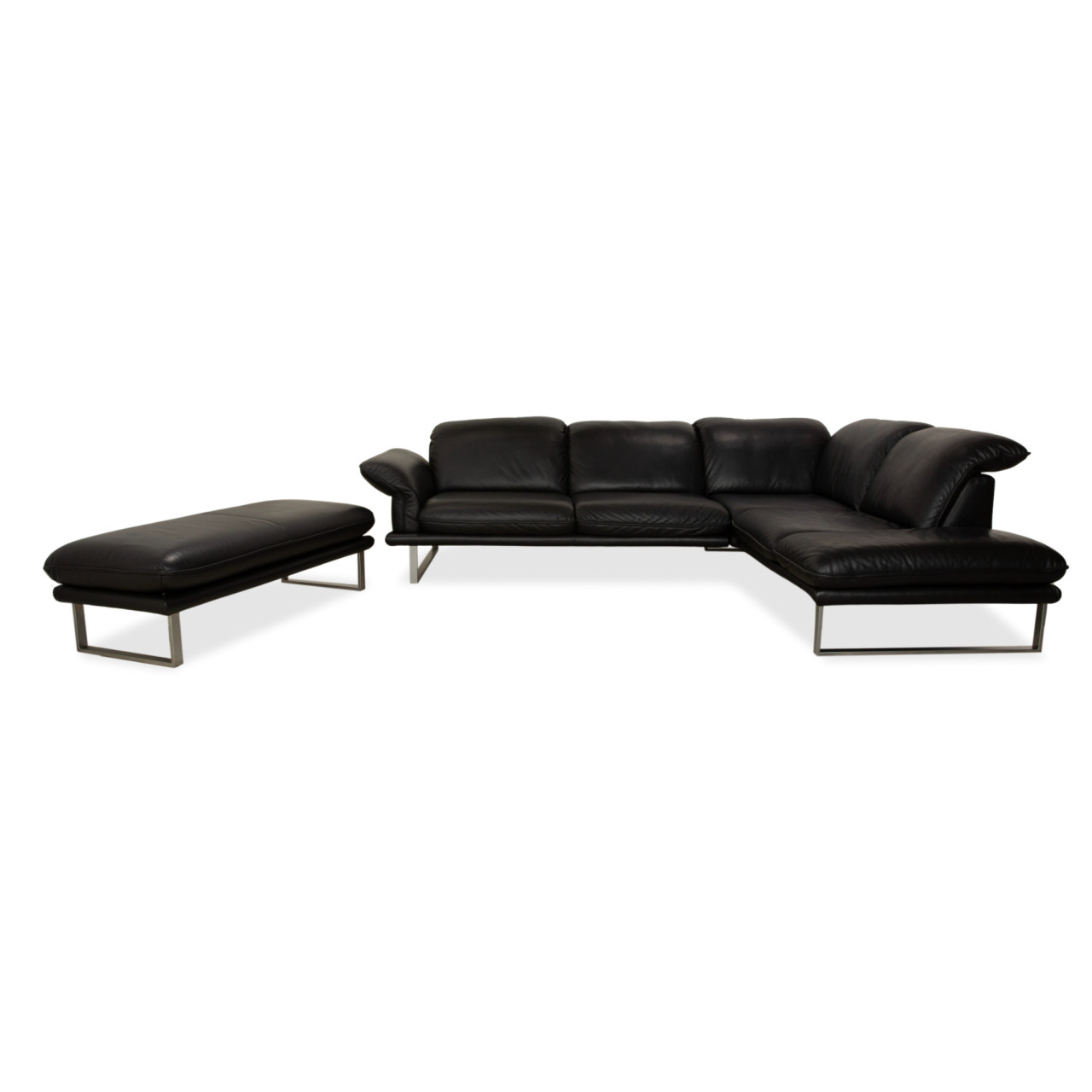 Willi Schillig Sherry Leder Ecksofa Hocker Schwarz Sofa Couch manuelle ...
