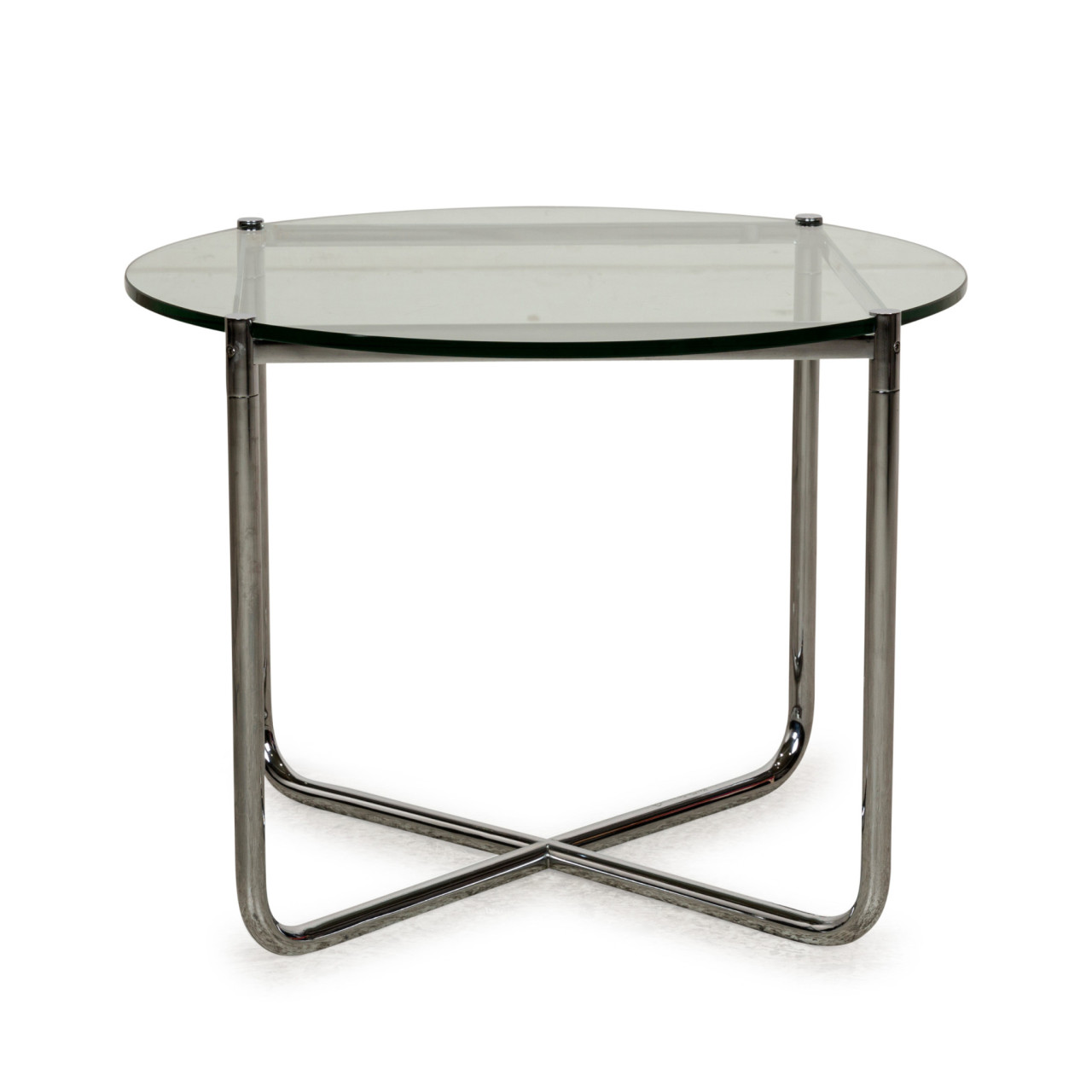 Knoll International MR Table Glas Couchtisch Silber | Designermöbel ...