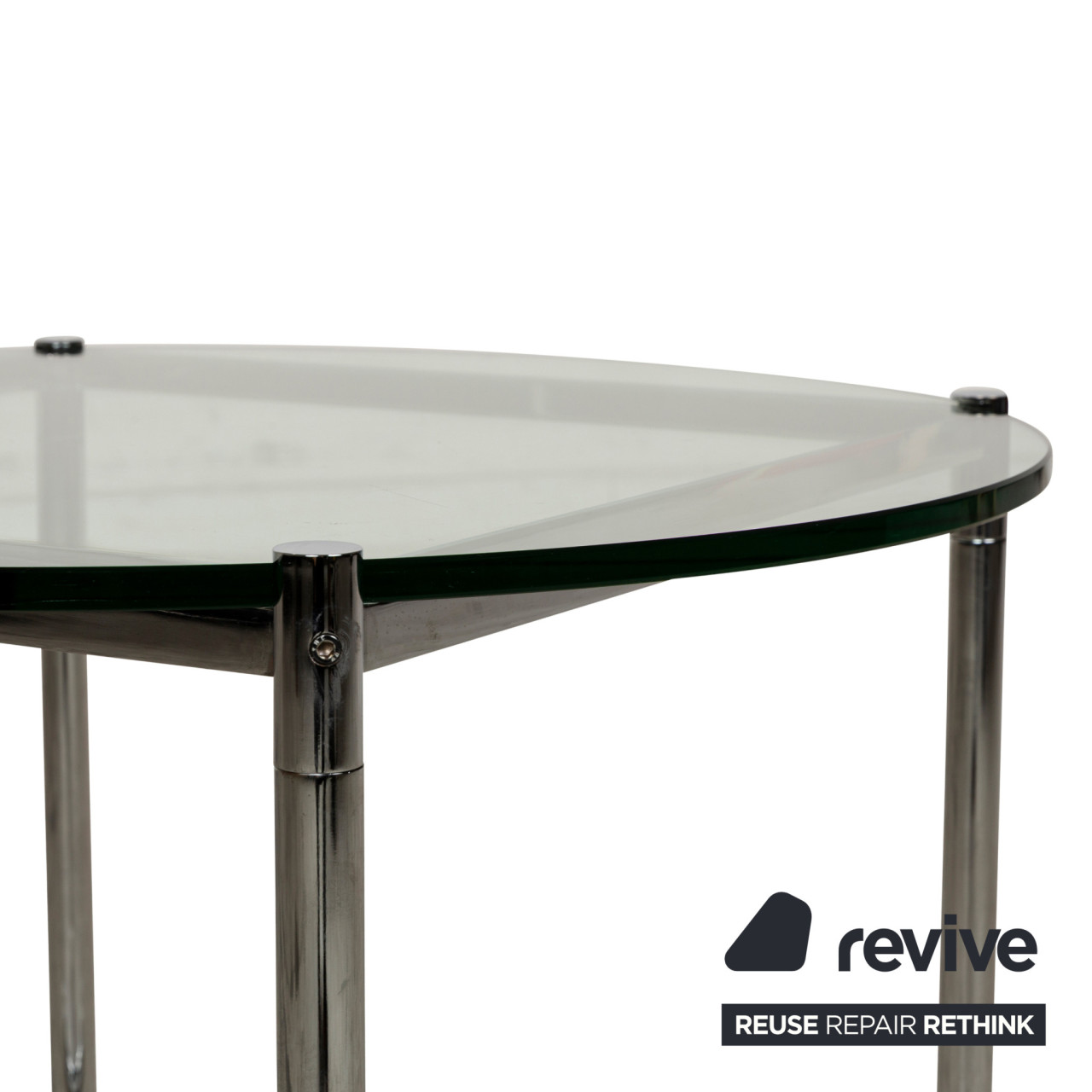 Knoll International MR Table Glas Couchtisch Silber | Designermöbel ...
